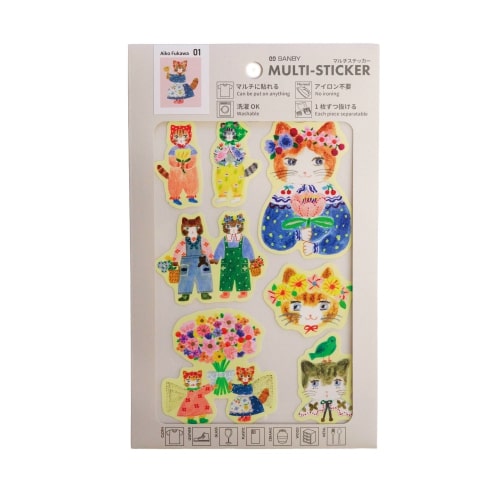 Sanby x Aiko Nunokawa Multi-Stickers - Cat Lover – Today Life Stationery